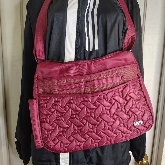 lug | Bags | Lug Quilted Crossbody Bag Burgundy Multipocket ...